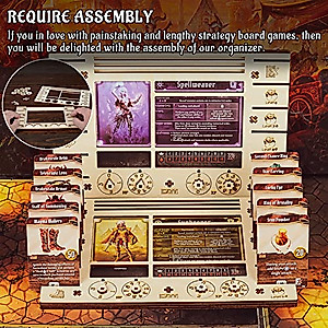 Gloomhaven/Frosthaven Player Character Dashboard with HP & XP Dial Trackers Set of 2 Birch Plywood Hero Organizer for Saving Your Table Space