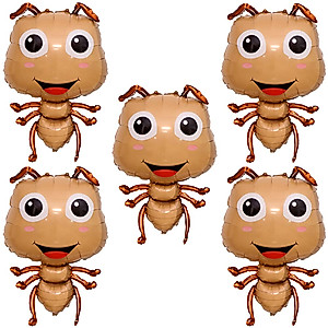 HORUIUS Ant Balloon Ant Foil Mylar Balloons for Baby Shower Kids' Boys Garden Insect Animals Theme Birthday Party Supplies Decorations 32 inch 5PCS