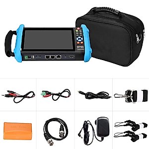 Koolertron Upgraded 7 inch IPS Touch Screen H.265 4K IPC-9800 Plus IP Camera Tester CCTV CVBS Analog Tester Built in WiFi with POE/WIFI/8G TF Card/HDMI Output/RJ45 TDR/Dual Window Test/Firmware