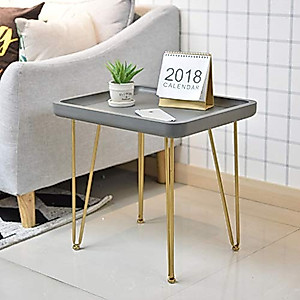 Coffee Tables Nordic Sofa Side Simple Imitation Cement Balcony Table Wrought Iron Mobile Small Mini Living Room Side Table Anti-Article Drop