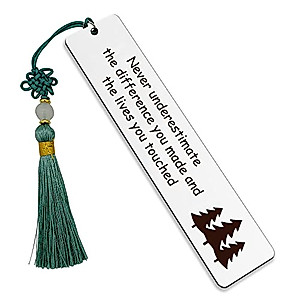 Inspirational Quote Metal Bookmark with Tassel for Women Men Friends Teens Teacher Students Coworker Colleague Graduation Retirement Promotion Christmas Birthday Gifts