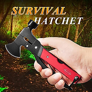 RoverTac Camping Essentials Multi Tool Axe Hatchet Survival Gear 14-in-1 Multitool Knife Hammer Pliers Saw Bottle Can Opener Screwdriver Multitool for Camping Hiking Survival Christmas Gifts for Men