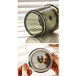 RockTrend Plastic Cotton Swab Ball Box Pad Holder Floss Organizer Box Clear Container Dispenser-Green