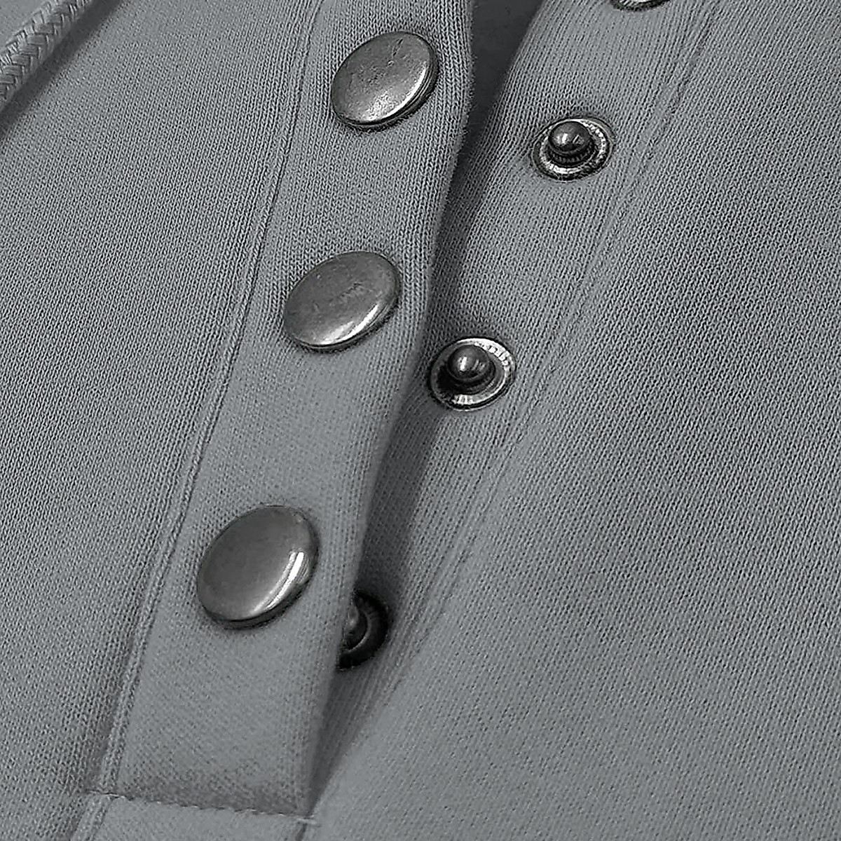 Aniywn Women's Casual Pullover Hoodies Button Down Thin Clothes Long Sleeve Solid Color Sweatshirts Teen Girls Fall Tops Grey