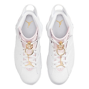 Jordan Womens Air 6 WMNS DH9696 100 Gold Hoops - Size 11.5W