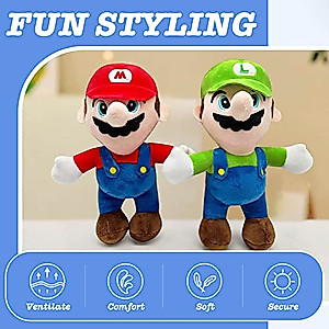 XIYASAVI Mario All Star Collection,Mario Plush Toys and Luigi Stuffed Plush Toys,Yoshi and Toad Stuffed Plush Toys,Set of 4 Plushies Doll 9.8 inches