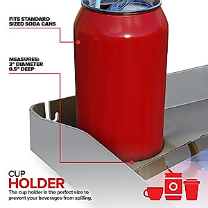 Modern Innovations Bedside Shelf for Bed, College Dorm Room, Bunk Bed Shelf for Top Bunk, Clip On Nightstand Tray with Cord and Cup Holder, Bunkbed Caddy for Table Storage (Dark Gray)