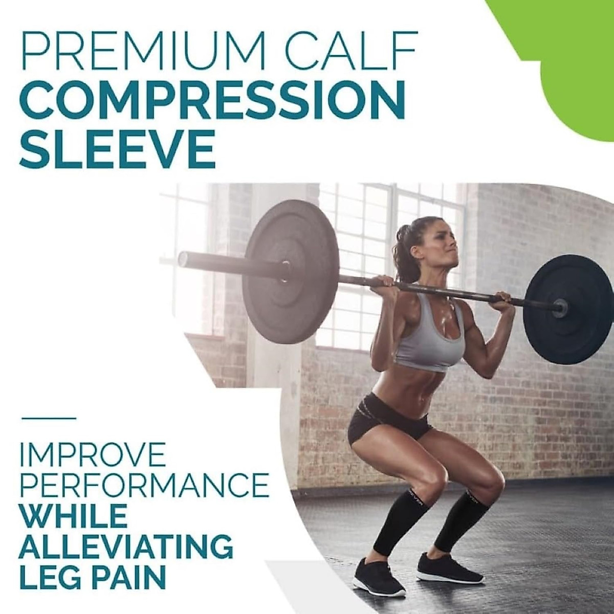 Calf Compression Sleeves for Men and Women - Footless Compression Socks for Runners, Shin Splints, Varicose Vein and Calf Pain Relief - Leg Brace for Running, Cycling, Travel - Medium, Black