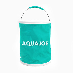 Aqua Joe Set of 3, 3.4 Gallon Folding Buckets, Turquoise