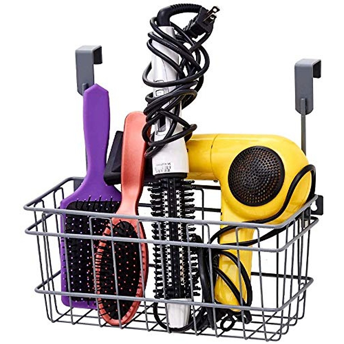 EZOWare Over the Cabinet Door Hanging Organizer Holder, Wall Mountable Deep Metal Storage Basket for Household Kitchen Bathroom Pantry Items (Pack of 2, Small)