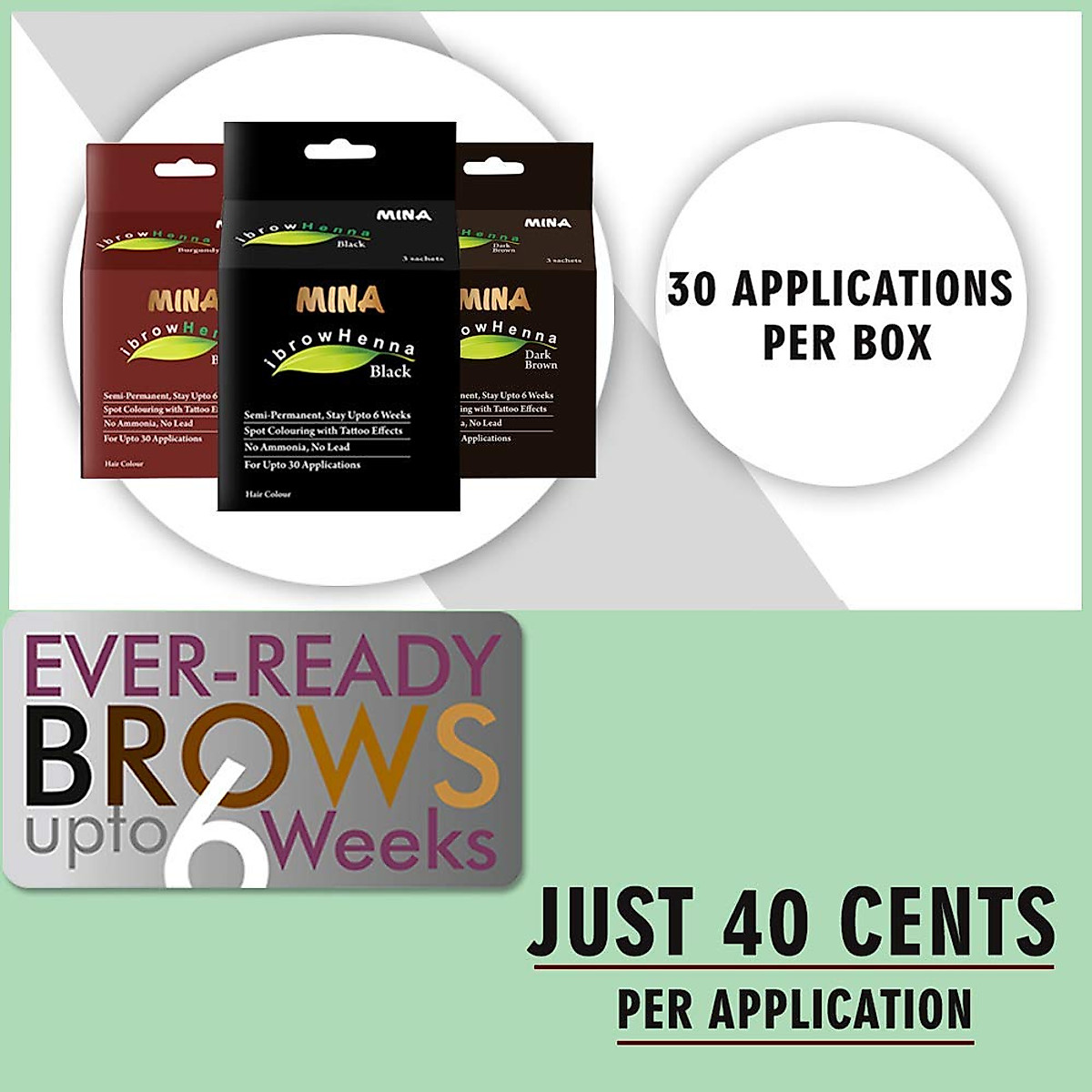 Mina ibrow Hair Color Medium Brown|Natural Spot coloring Hair Tinting Powder, Water and Smudge Proof | No Ammonia, No Lead with 100% Gray Converge|Vegan and Cruelty free