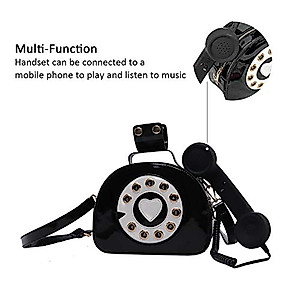 Ynport Women Phone Shaped Purse Rotary Pink Telephone Shoulder Handbag Retro Crossbody Bags for Girls