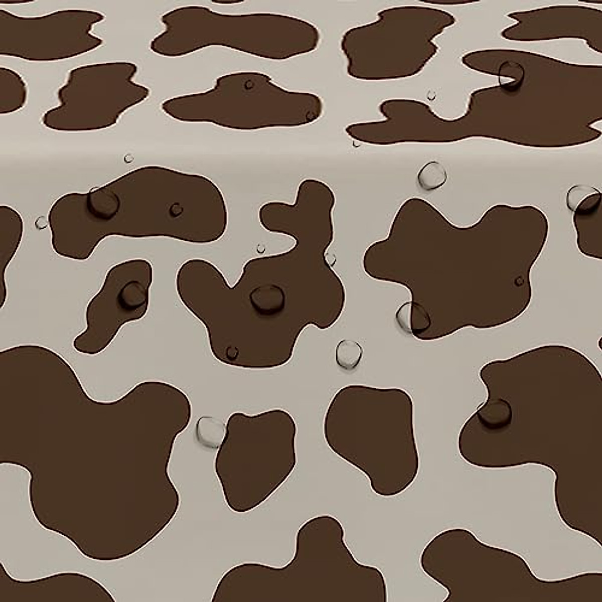 Xigejob Cow Print Party Tablecloth Supplies For Cowboy Birthday Decorations - Disposable Brown Cow Party Table Cover, Western Cowboy Farm Baby Shower Birthday Table Decorations - 2 Pack (54in x 108in)