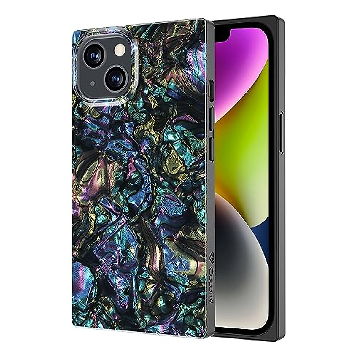 Cocomii Square Case Compatible with iPhone 13 Mini - Slim, Glossy, Opalescent Pearl, Iridescent Glitter, Easy to Hold, Anti-Scratch, Shockproof (Abalone)