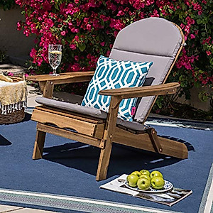 Christopher Knight Home Reed Outdoor Water-Resistant Adirondack Chair Cushion, Gray, 1 Count (Pack of 1), Grey