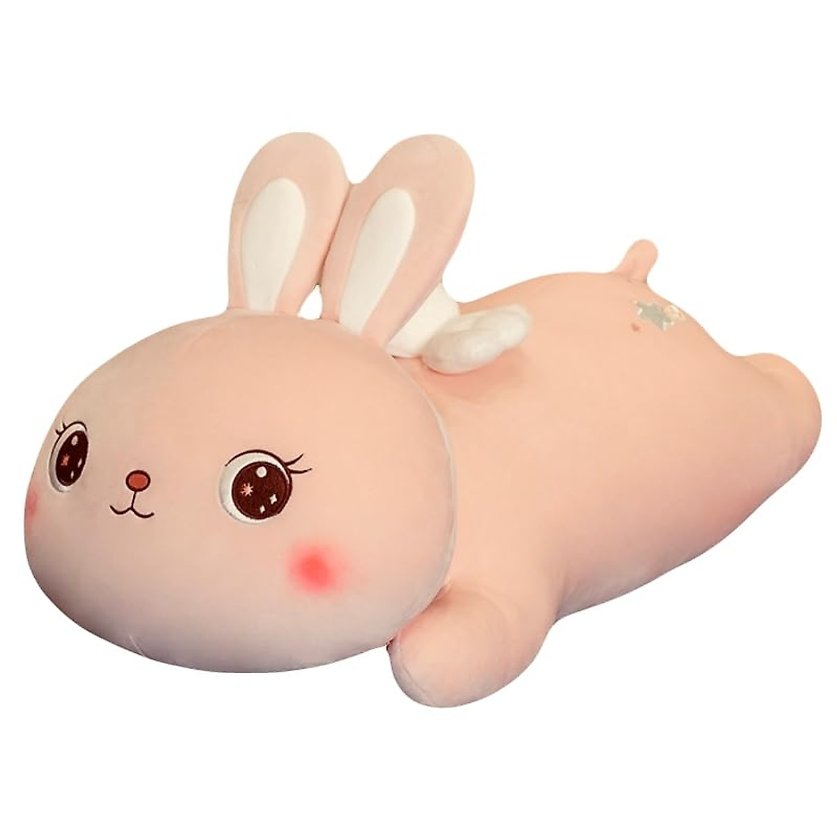 ARELUX Bunny Plush Stuffed Animal Pillow 22in Soft Cartoon Hugging Pillow Pink Bunny Plush Toys,Cute Rabbit Doll Throw Pillow with Wings Plush for Friends Family Birthday