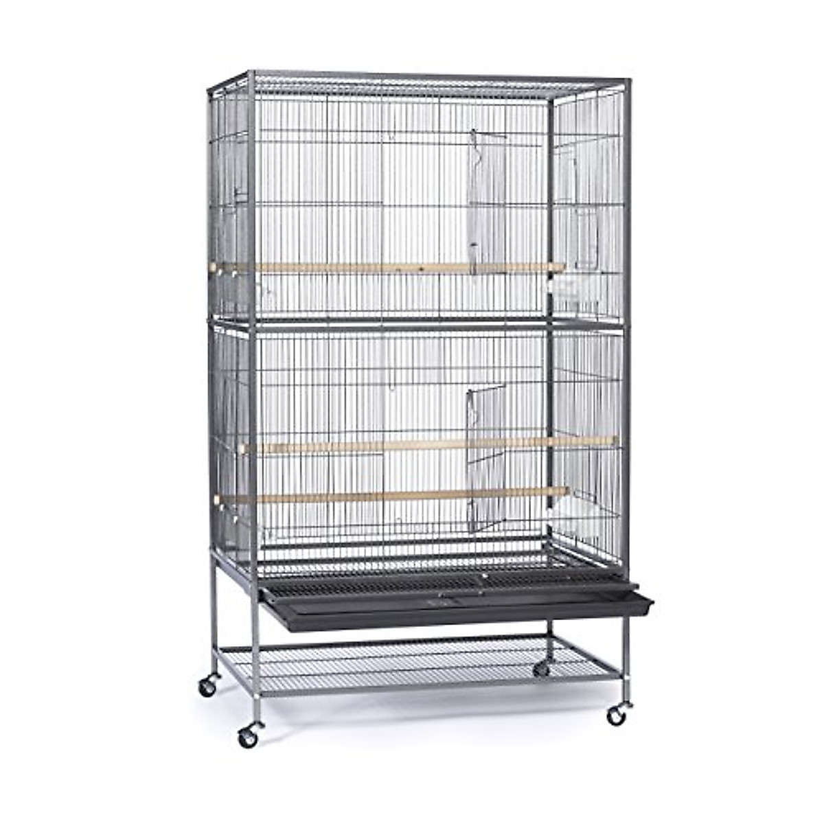 Prevue Pet Products Wrought Iron Flight Cage with Stand, Large Birdcage for Pets, Metal Cage Standing Birdcage, Black Hammertone Finish