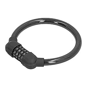 Bike Cable Lock, Anti Theft Lock Premium Material with 4 Digit Passwords Technology for Bike Motorcycle Door Gate Outdoor(Black)