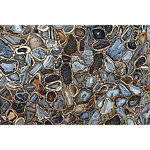 36"x24" Mix Multi Colour Agate Table Top Rectangular Table, Center Table, Coffee Table, Patio Table, Hallway Table, Living Room Furniture