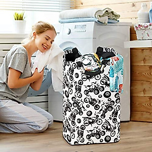 Nobranded Collapsible Laundry Basket Foldable Laundry Hamper - Motorcycle Quad Large Bathroom Clothes Bag Waterproof Washing Bin