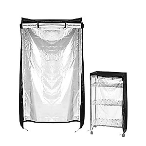 Qwork Storage Shelving Unit Cover, Wire Rack Cover for Shelf 36X14X72in, 210D Oxford Cloth, to Keep Rack Clean, for Your Home, Office, Storage and Garage, Black Cover Only