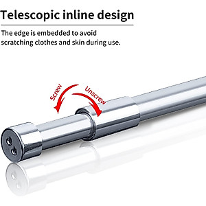 2PCS Small Closet Poles for Hanging Clothes, 2 Pack Stainless Steel Closet Pole, Adjustable Closet Hanging Rod for Wardrobes 15.7-25.6inch (15.7-25.6inch)