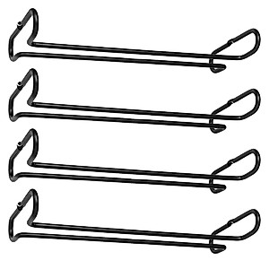 Boagkaah Stemware Wine Glass Hanging Rack, Metal Stemware Holder Storage Wall Mount for Cabinet Kitchen Bar Pub(Black,4 PCS)