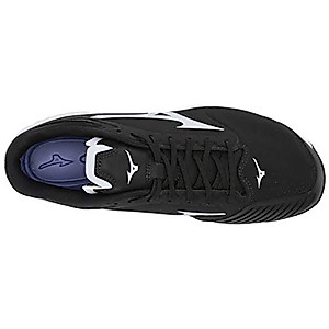 Mizuno Sweep 5 Low Women's Metal Softball Cleat, Black/White, US 9