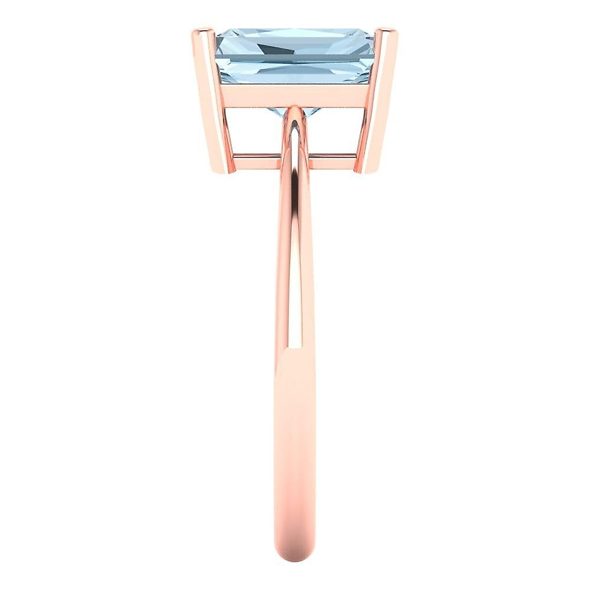 Clara Pucci 2.4ct Radiant Cut Solitaire Natural Sky Blue Topaz Wedding Bridal Designer art deco Anniversary Ring 14k Rose Gold for Women