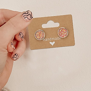 joycraft Earring Cards - 100Pcs Kraft Earring Display Holder Cards, 2"x1.3" Blank Paper Cards with 2 Holes, Jewelry Display Cards for Selling, Hanging Earring, Jewelry,DIY Crafts, Retail