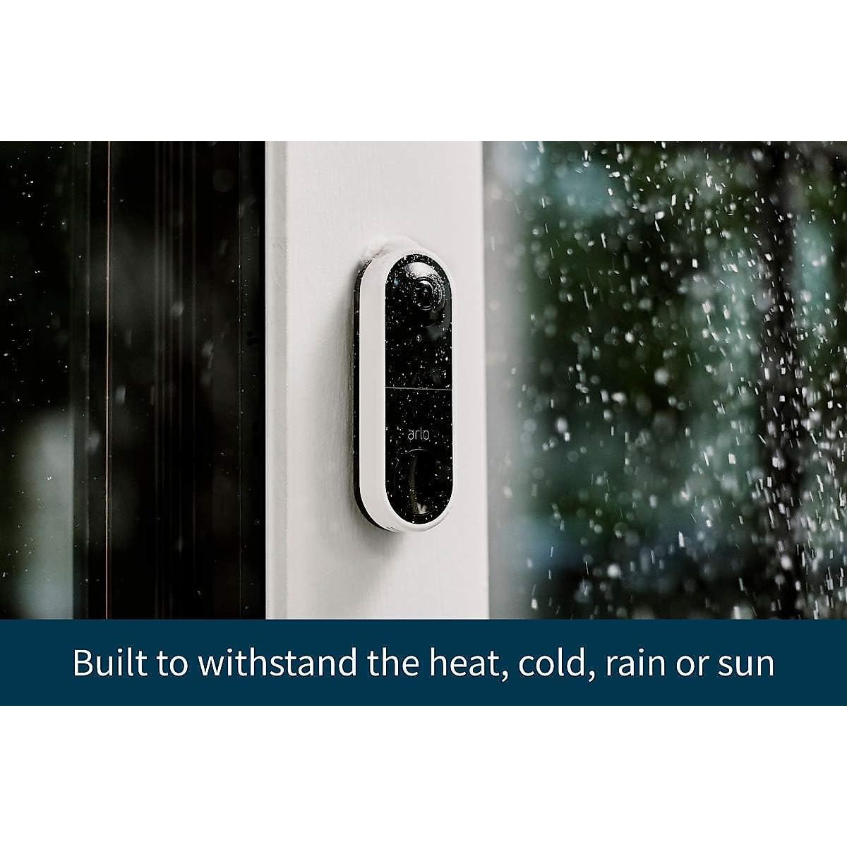 Arlo Essential Wired Video Doorbell - HD Video, 180° View, Night Vision, 2 Way Audio, Direct to Wi-Fi No Hub Needed, Wired, White – AVD1001 RENEWED