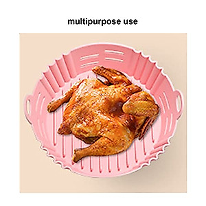 DAUERHAFT Air Fryer Silicone Liner, Washable Oilproof Air Fryer Insert Food Grade for Kitchen(Pink)