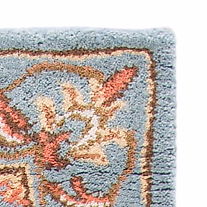 SAFAVIEH Heritage Collection Area Rug - 9' x 12', Blue & Blue, Handmade Traditional Oriental Wool, Ideal for High Traffic Areas in Living Room, Bedroom (HG969A)