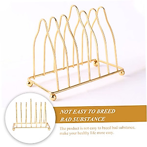 Operitacx Plate Racks Metal Dish Rack Pot Lid Holder Plate Stand Kitchen Cabinet Organizer Drying Rack for Bowl Cup Cutting Board