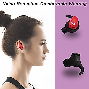 Luckvan Silicone Ear Tips for Beats Studio Buds Ear Hook for Beats Earbuds Replacement Slip Cover for Beats Buds Ear Grip Tips 2 Pairs Black