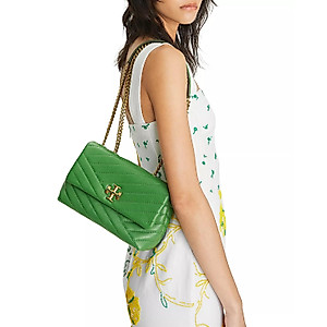 Tory Burch Women's Kira Chevron Small Convertible Shoulder Bag, Dusty Almond, Tan, One Size