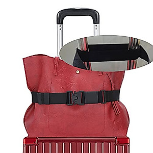 Travel Belt for Luggage Strap to Attach Bag to Suitcase Airport Travel Accessories Stylish & Adjustable Or Applies to Slim Belt for Women & Men (Black)