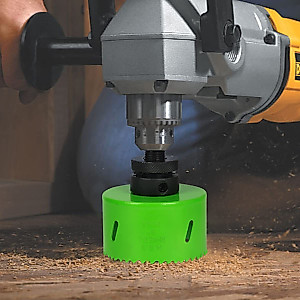 HLOFIZI 3-1/4 Inch Hole Saw Bi-Metal for Wood Metal Plastic with Arbor, Green