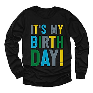 It's My Birthday Toddler Kids Shirt Gifts for Girls Boys 2nd 3rd 4th 5th Bday Toddlers Long Sleeve T-Shirt 3T Black