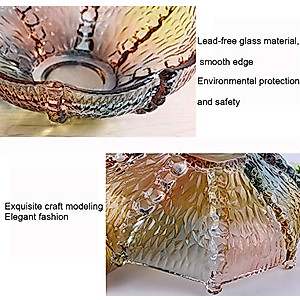 weigeer EWEIGEER 10.7-inch High-Grade Crystal Glass Colorful Fruit Candy Snack Bowl,Art Glass Bowl Flower-shaped,Cool Design