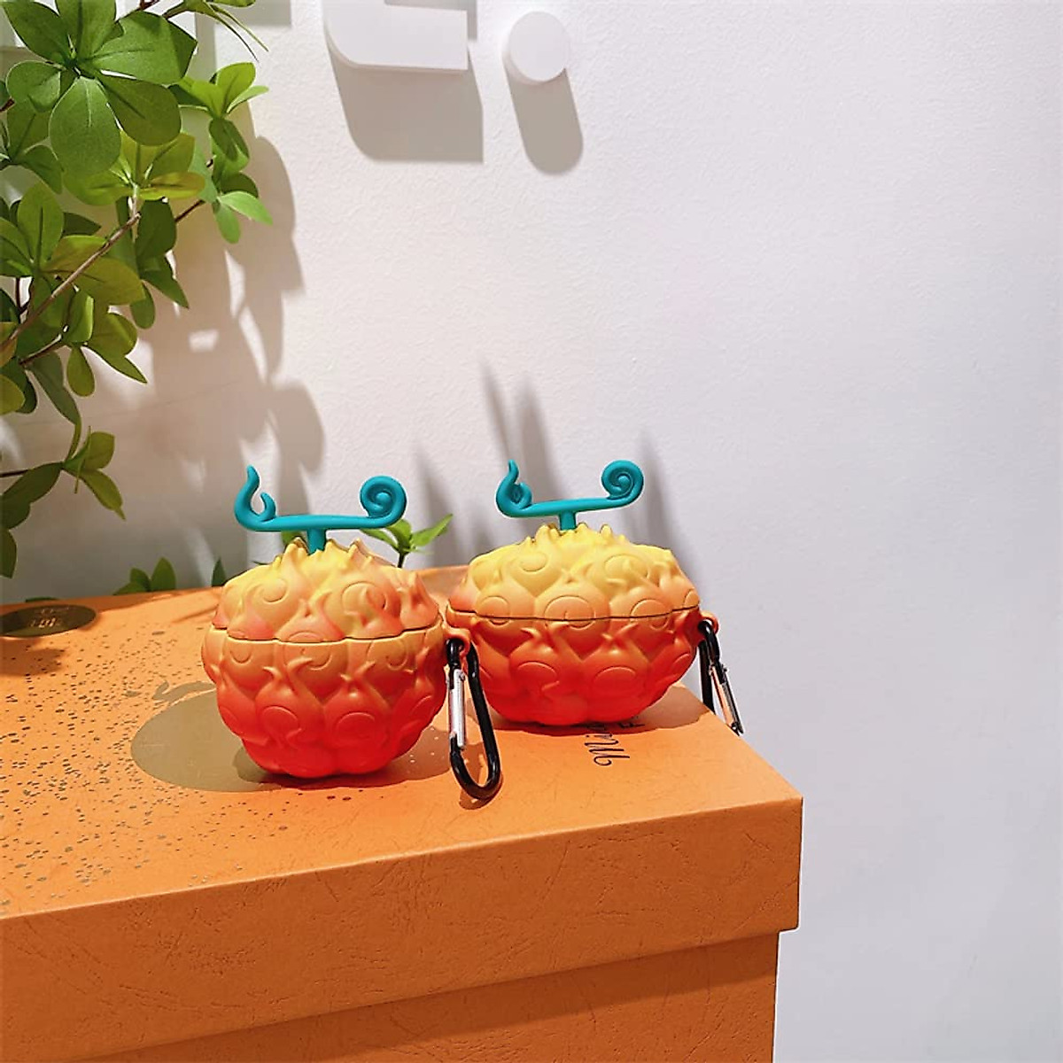 AOLABOKY Funny Anime Devil Fruit Earphone Case for airpods 2nd 1st Generation Headphone 3D Silicone Protective Soft Cover airpods 1 2 case Suitable for Boys and Girls