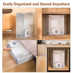 Uten Clothes Dryer, 1500W Power Electric Clothes Dryer Machine with Timer, 2-Tier Laundry Drying Wardrobe, Foldable Clothes Drying Rack and Dryer for Travel, Apartments, RV, Home