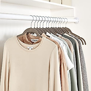 Amazon Basics Slim, Velvet, Non-Slip Shirt Clothes Hangers, Gray/Silver - Pack of 50