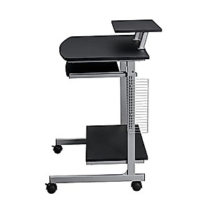 Techni Mobili Compact Computer Cart With Storage, Graphite