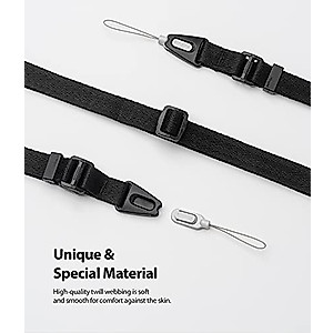 Ringke Lanyard Design Strap Shoulder Neck Hand Wrist Designed for Cell Phone Cases, Keys, Cameras & ID QuikCatch Lanyard Adjustable String - Black