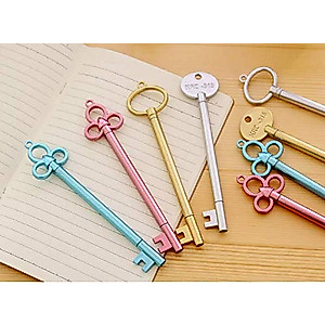 20 Pieces Novelty Key Style 0.5 mm Gel Ink Pen, Magnolora Creative Office Stationary School Supplies Fine Point Ballpoint Black Ink Gel Pen, Random Color