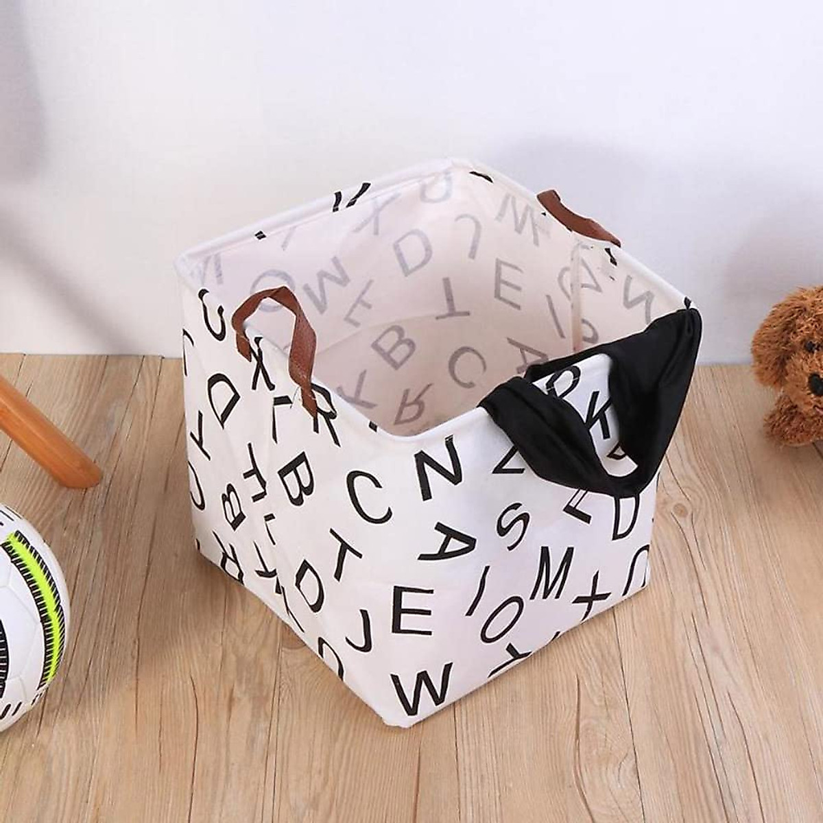 AKOAK 1 Pack Waterproof Laundry Basket Cotton and Linen Folding Storage Basket, Children's Toys Storage Bag, Laundry Basket Underwear Storage Box