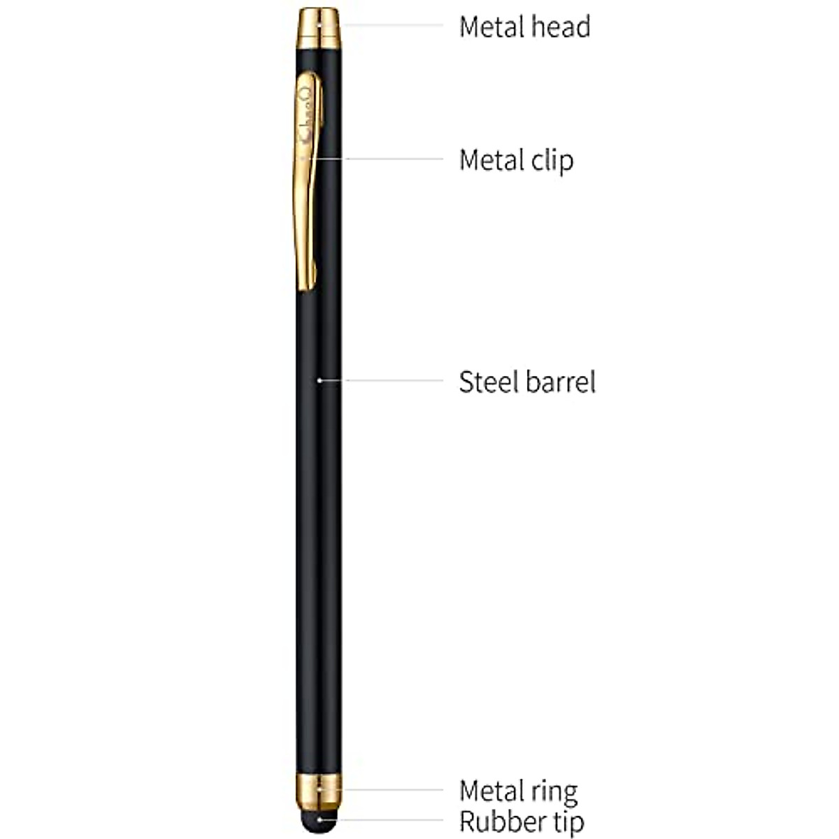 Stylus Pens for Touch Screens (10 Pcs), ChaoQ Capacitive Stylus with 12 Replaceable Tips - Black