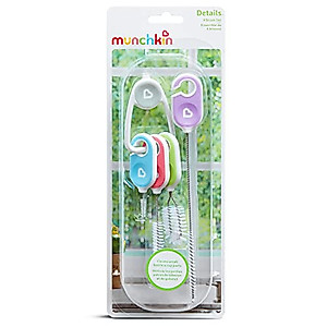 Munchkin® Details™ Bottle and Cup Cleaning Brush 4 Piece Set with Key Ring