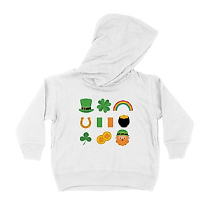 St. Patrick's Day Icons Kids Hoodie Sweatshirt Toddler 2T White